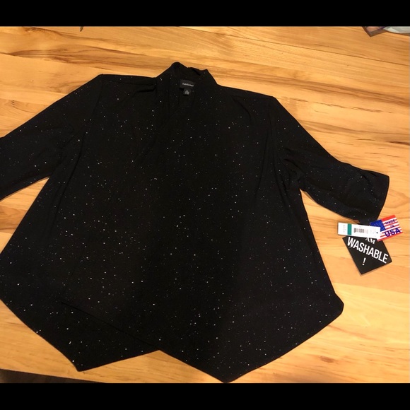 R&M Richards | Tops | Sparkling Black Half Sleeve Jacket Rm Richards ...